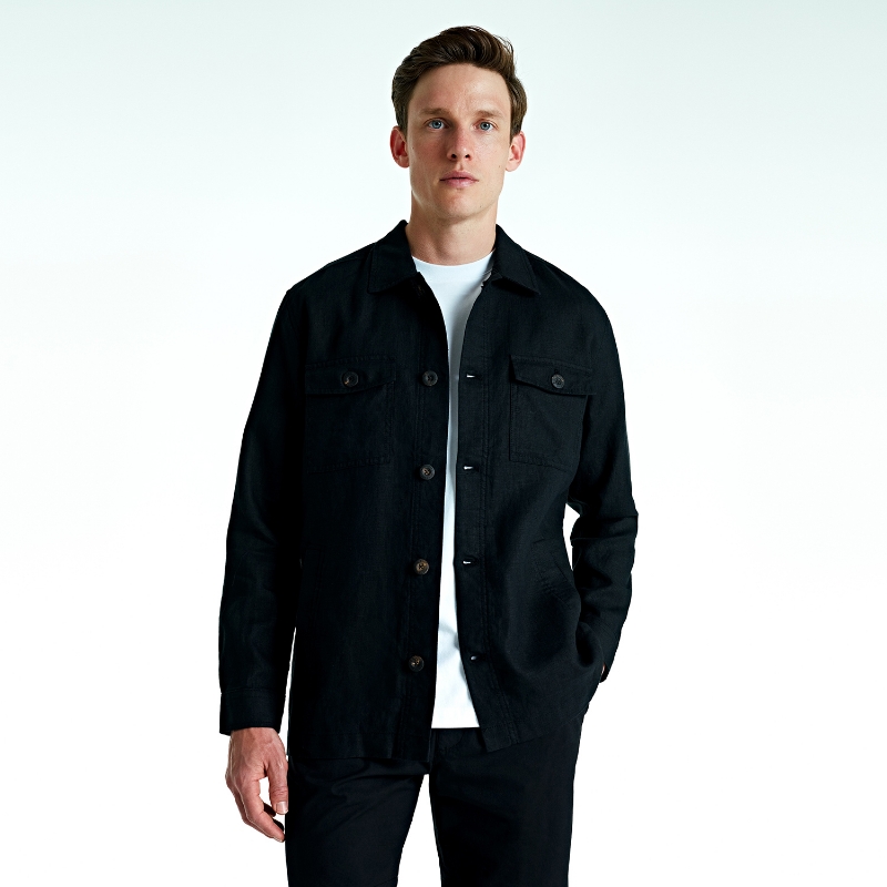 Bluemint | Linen overshirt black overshirts