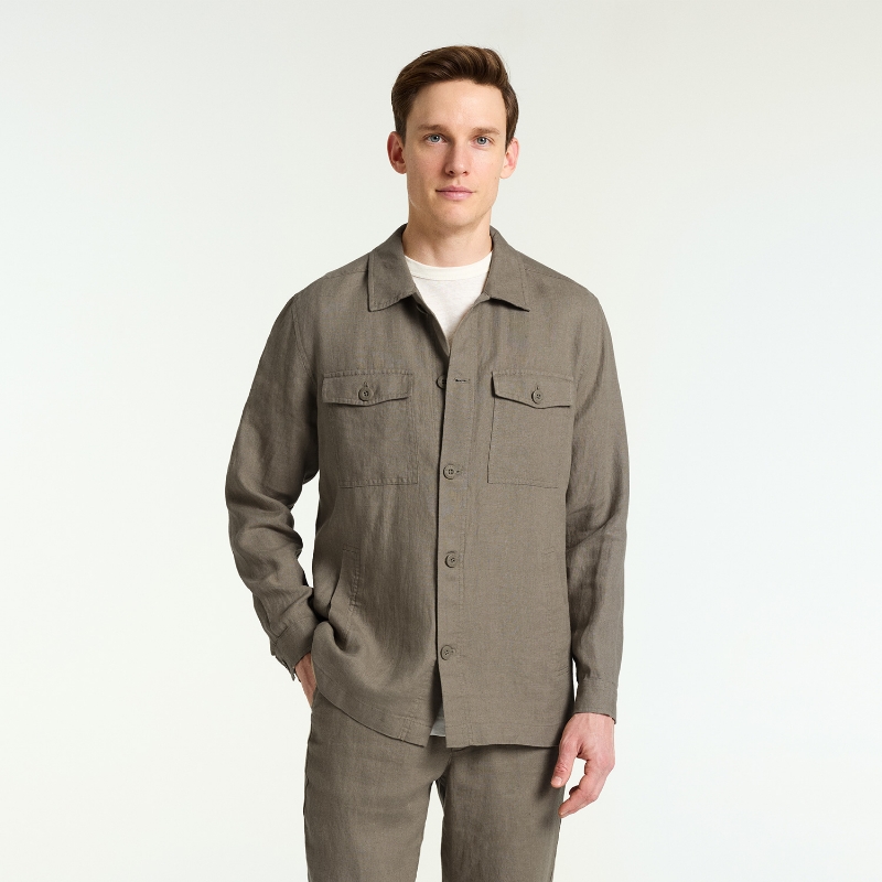 Bluemint | Linen overshirt stone overshirt